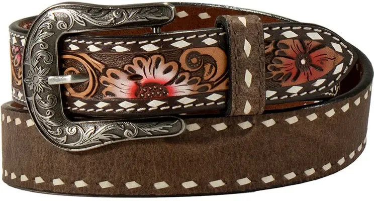 ANGEL RANCH - Ceinture Flower Tooled Tab - Paddock Animal