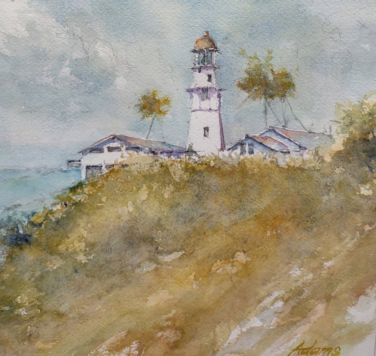 Diamond Head Lighthouse – Watercolor by Dwayne Adams | Magnolia Hawaii ...