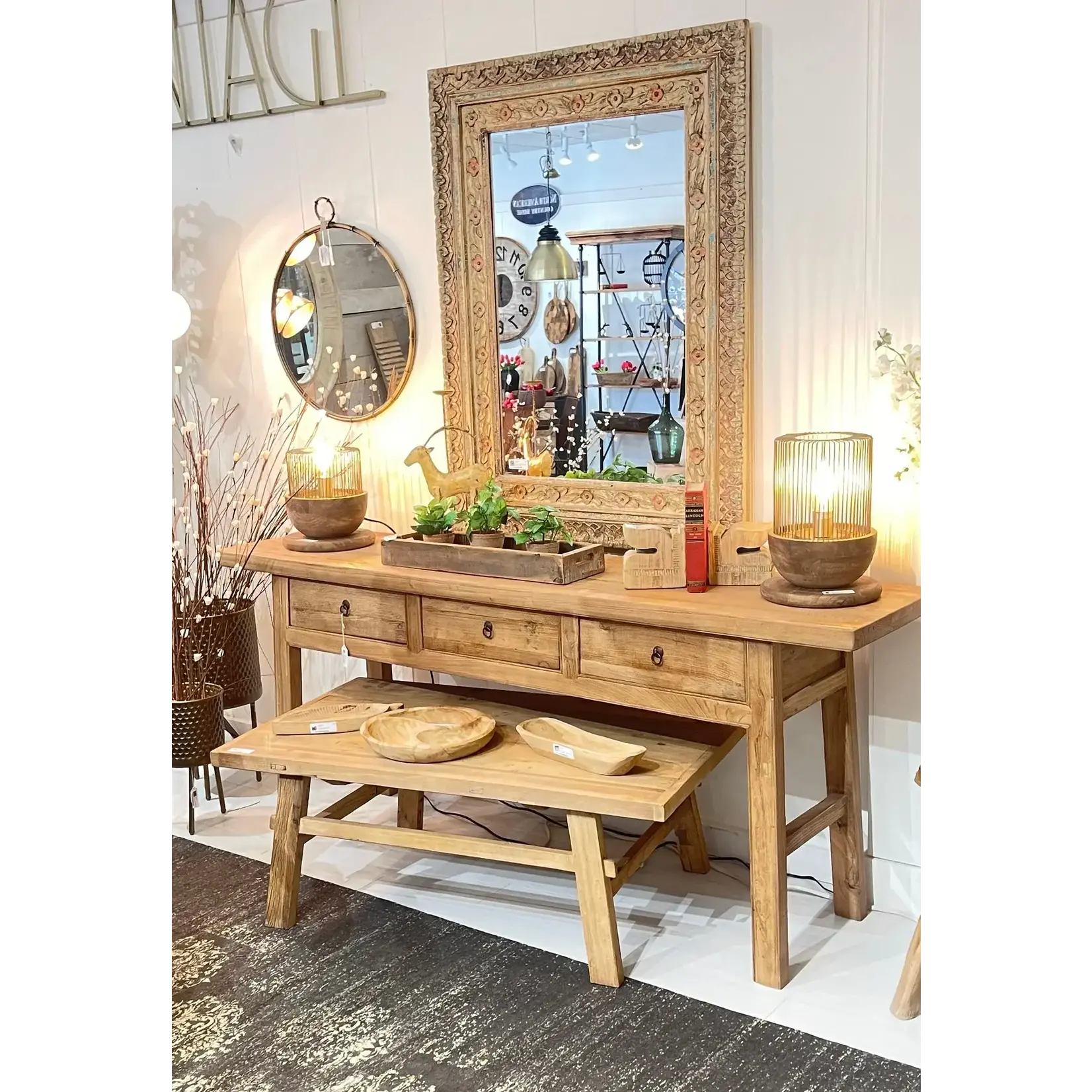 Table, Wooden Mao 3 Drawer - Zocalo