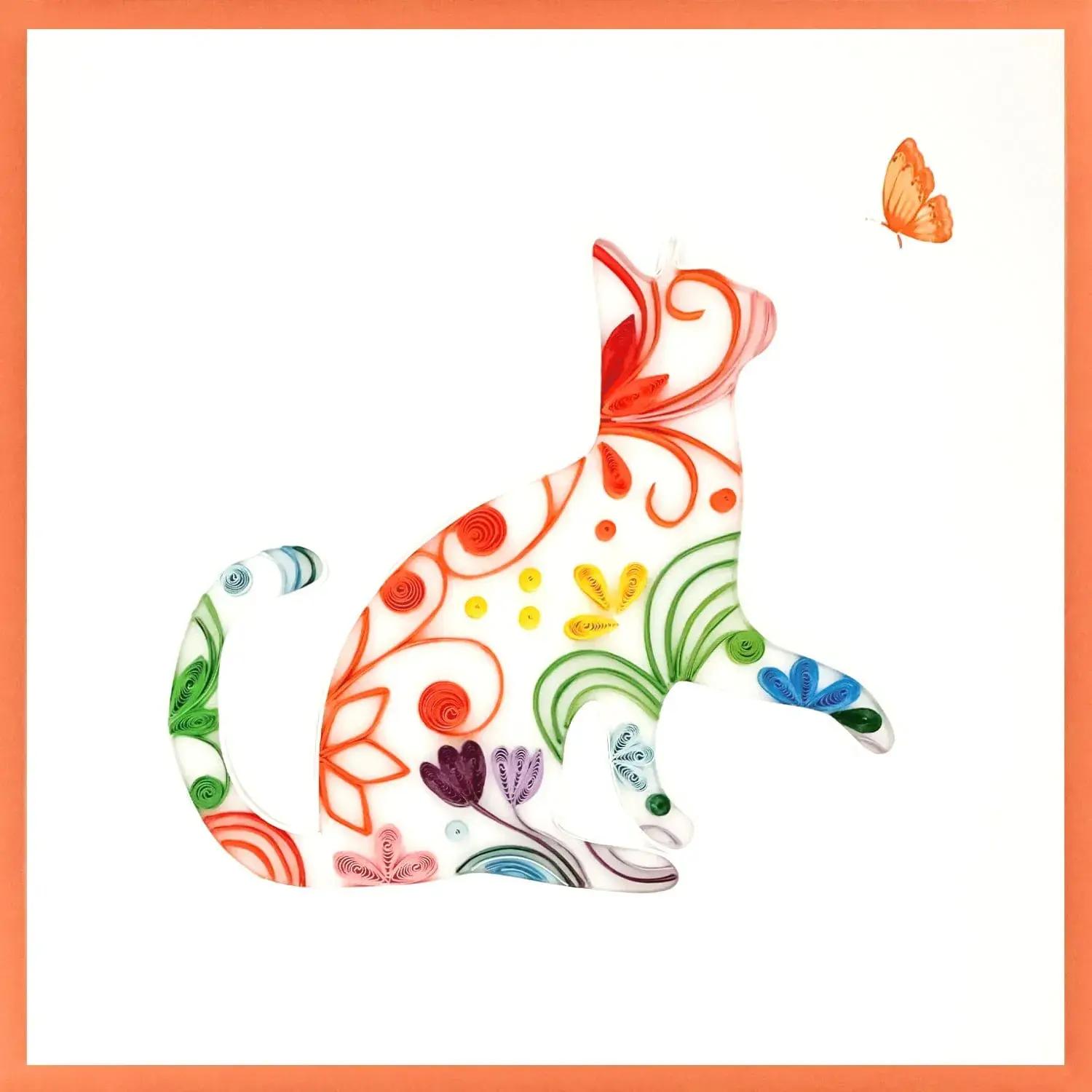 Card, Quill Floral Cat - Zocalo