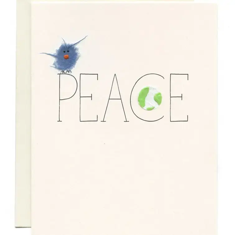 Card, Paper Art Big Peace Bird and Earth - Zocalo