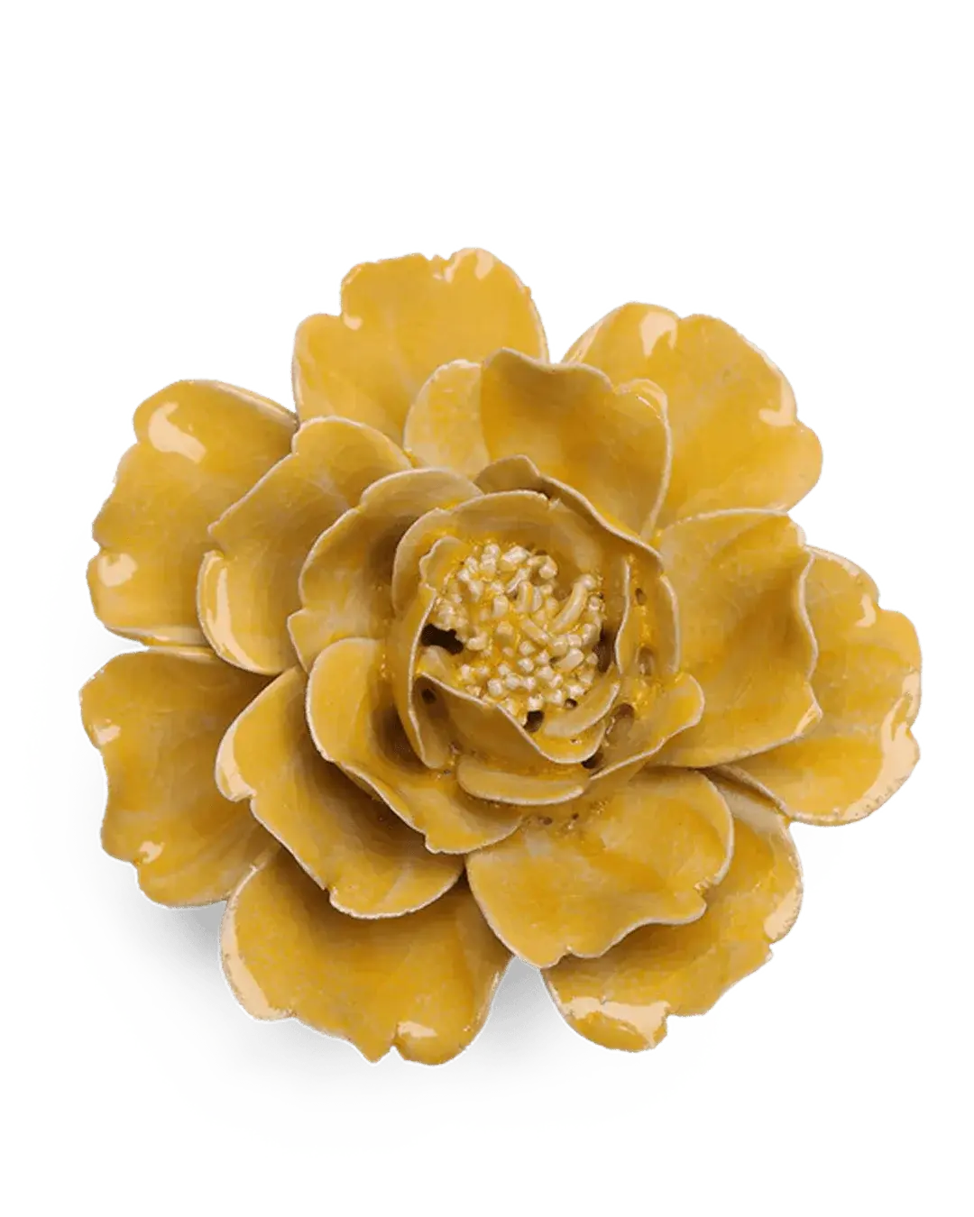 Ceramic Flower, Small Burnt Yellow Rose - Zocalo
