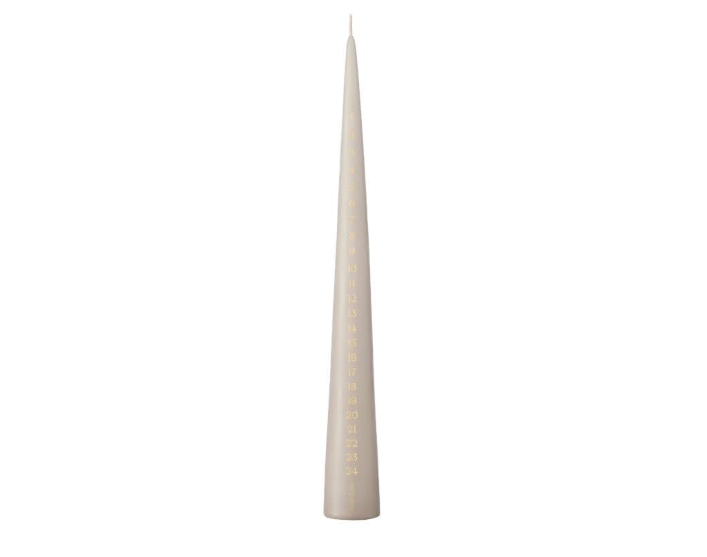 Candle, Advent Calendar Conical Grey 34cm - Zocalo