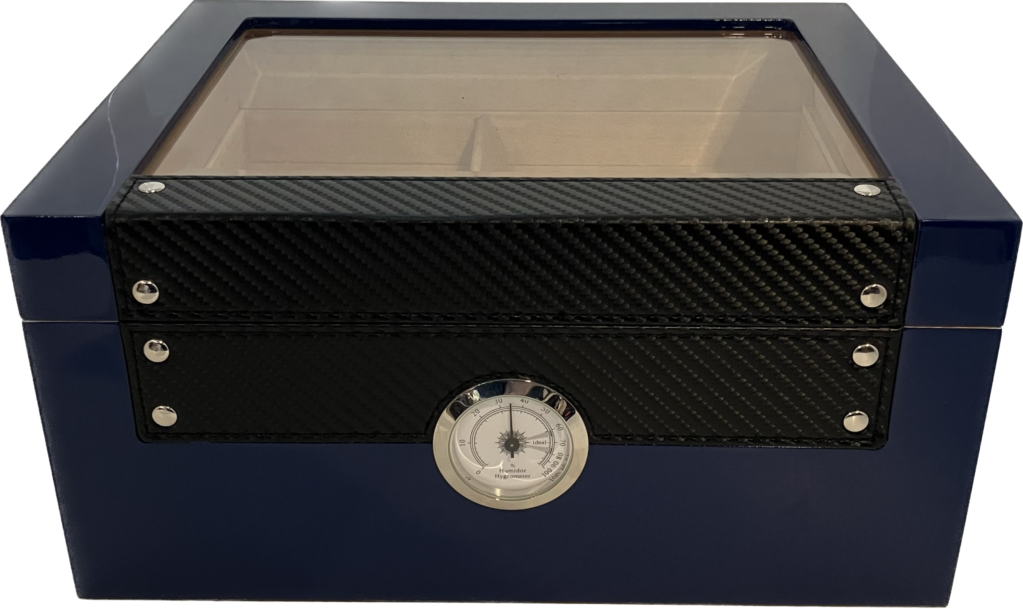 Just Cigars Button Humidor Blue - Walper Tobacco