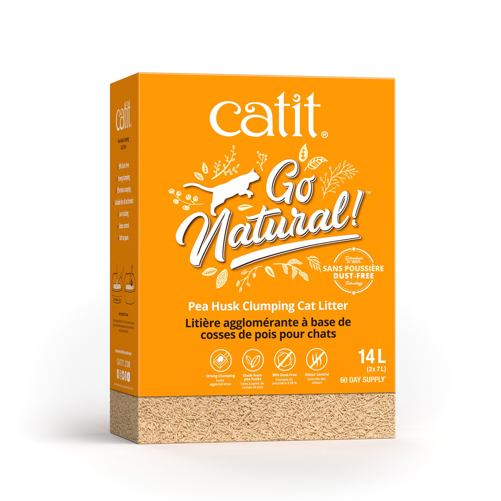(W) Catit Go Natural! Pea Husk Clumping Cat Litter - Natural - 14 L box ...
