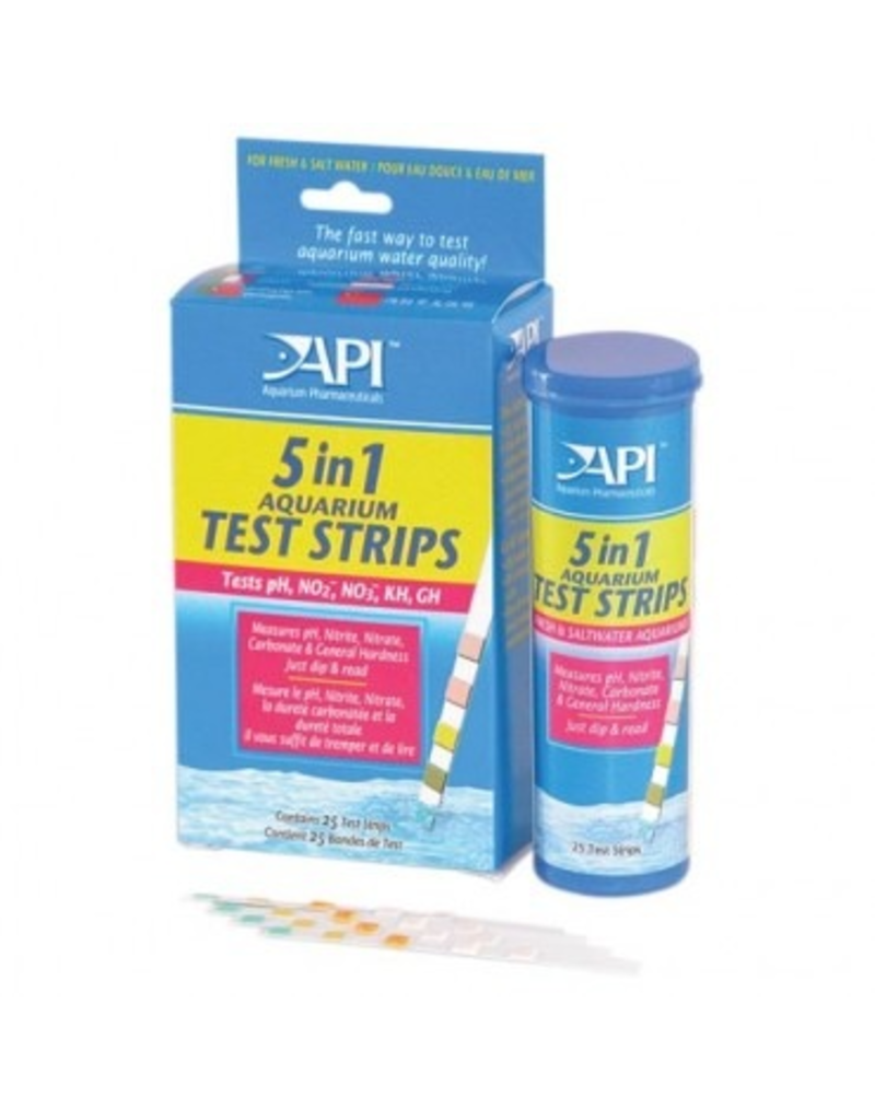 API AP 5 IN 1 AQUARIUM TEST STRIPS - Rick's Pet Stores Inc.