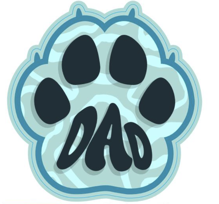 Dog Sayings - Blue Paw Dad - Sticker - Large - Rick's Pet Stores Inc.