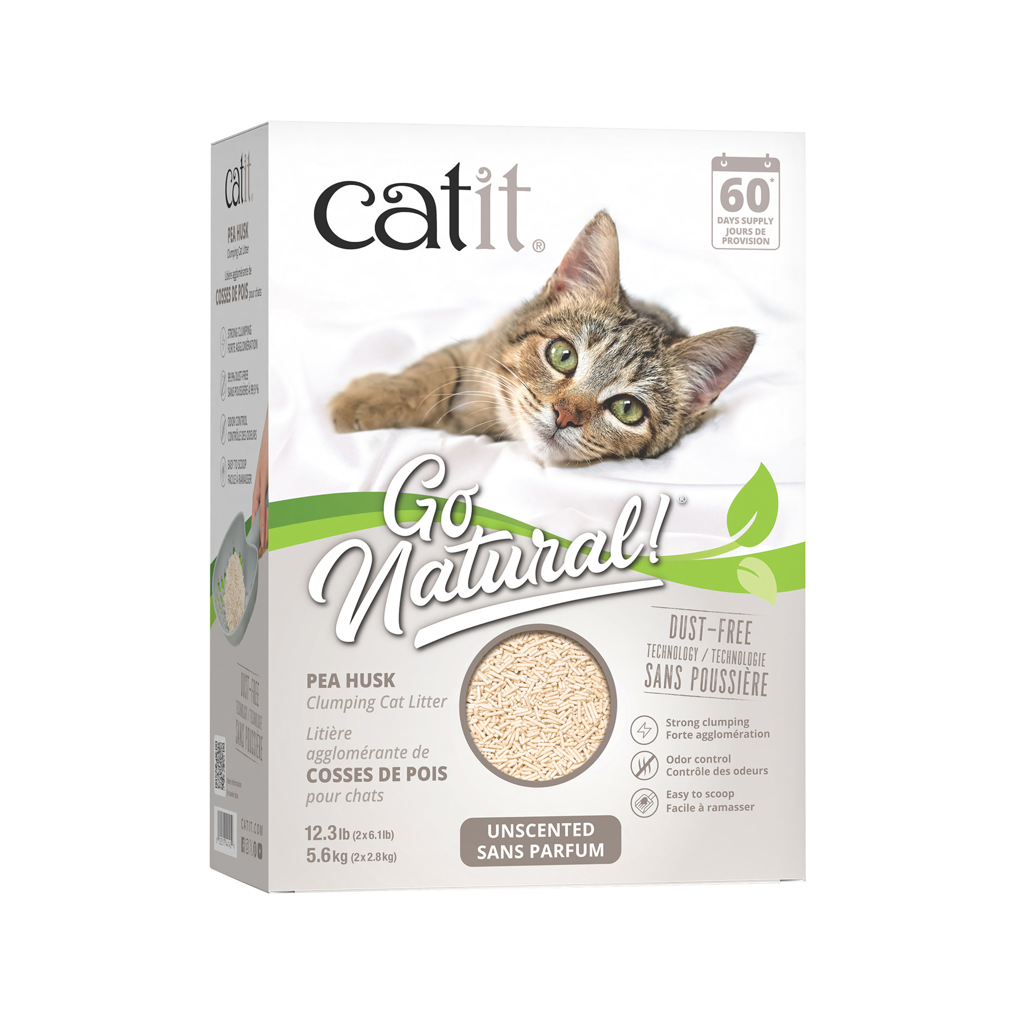 Catit Go Natural Pea Husk Litter - Unscented - 5.6 kg (12.3 lb) - Rick ...
