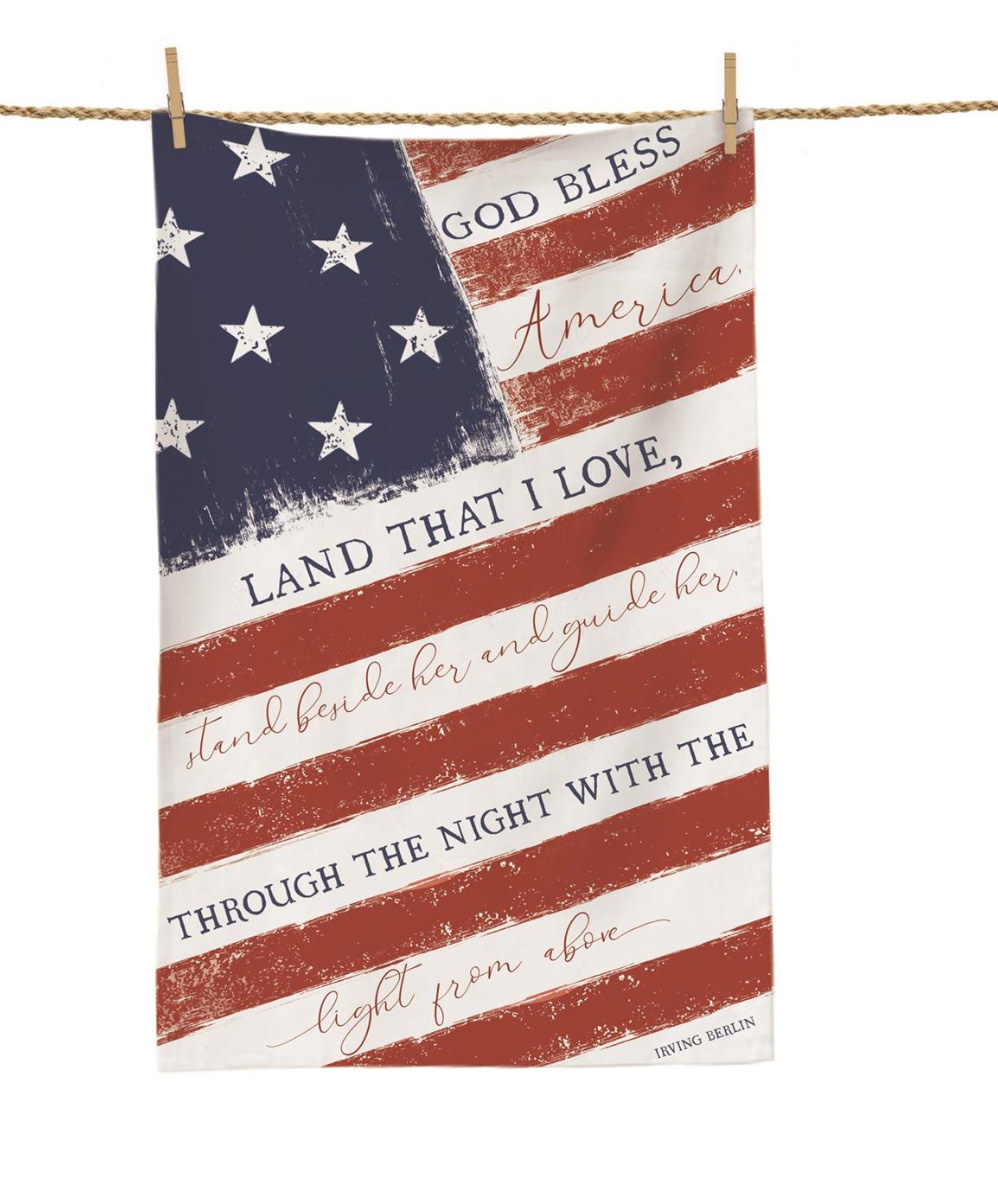 God Bless America Tea Towel - A Gathering Place