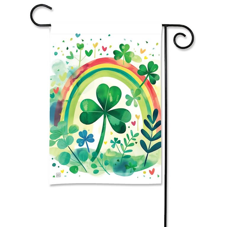 Rainbow Clover Garden Flag - A Gathering Place