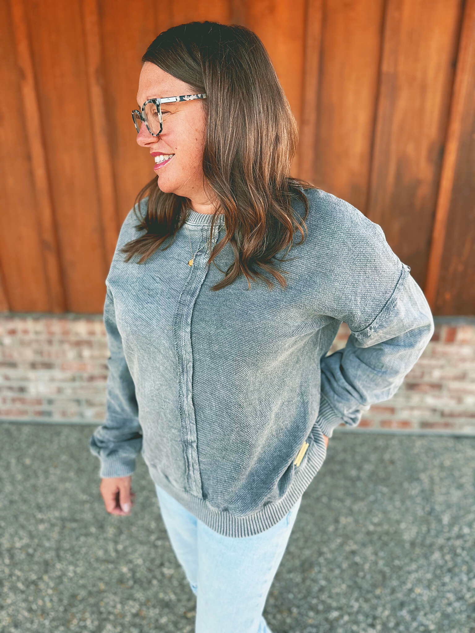 Simply Southern Drop Shoulder Pullover Leona Lead - A Gathering Place