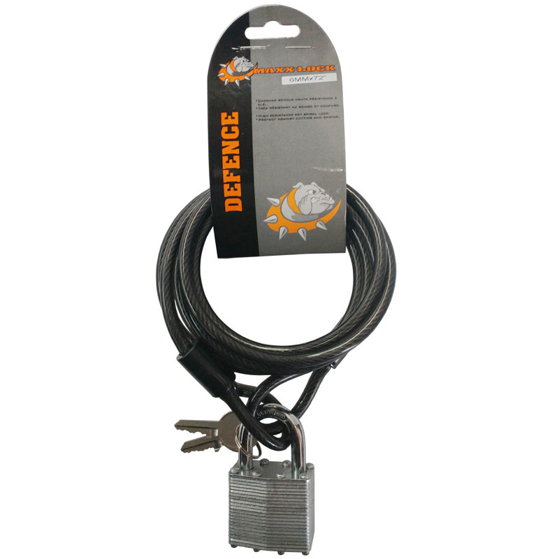 MAXX-LOCK CABLE LOCK MAXX-LOCK KEY LOCK "DEFENCE" - HIGHLANDS BIKES