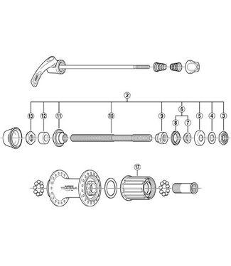 SHIMANO SHIMANO TIAGRA FH-4400 (REAR) EXPLODED VIEWS OF ROAD HUB ...