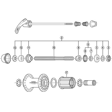 SHIMANO SHIMANO TIAGRA FH-4400 (REAR) EXPLODED VIEWS OF ROAD HUB ...