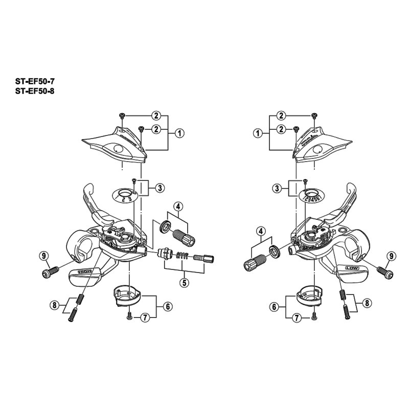 SHIMANO SHIMANO SHIMANO ST-EF50 / ST-EF29 SHIFTE EXPLODED VIEW SHIFTER ...