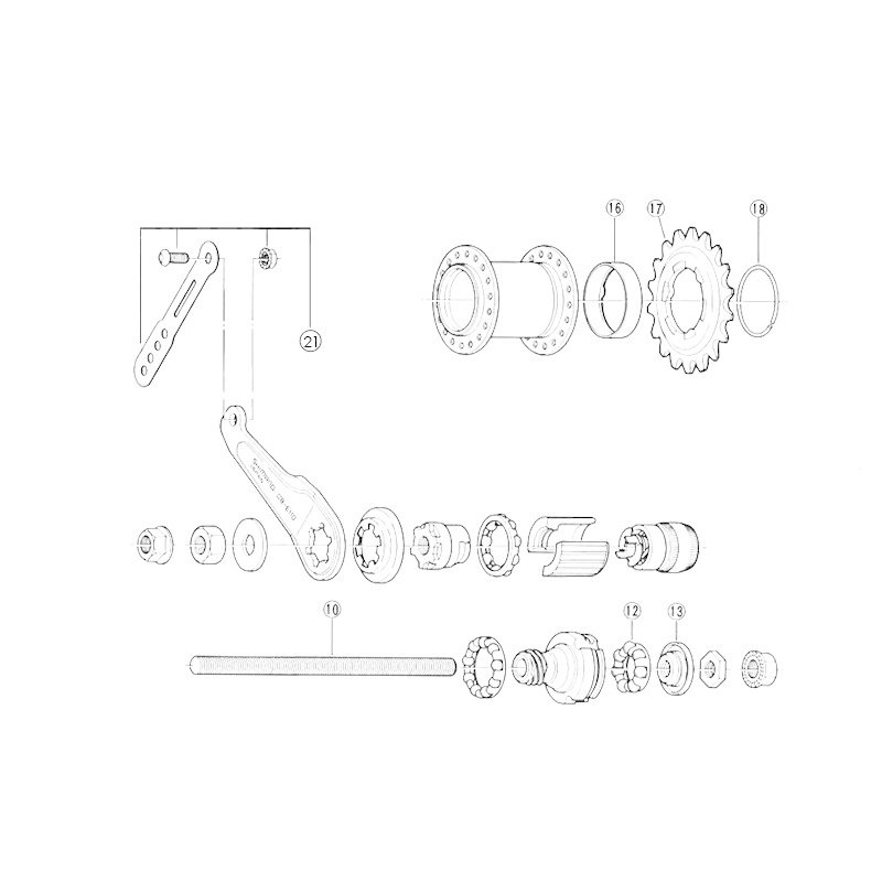 SHIMANO SHIMANO CB-E110 TYPE D EXPLODED VIEWS COASTER HUB - HIGHLANDS BIKES