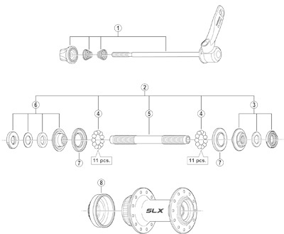 SHIMANO SHIMANO SLX HB-M665 (FRONT) EXPLODED VIEWS FOR MTB HUB ...