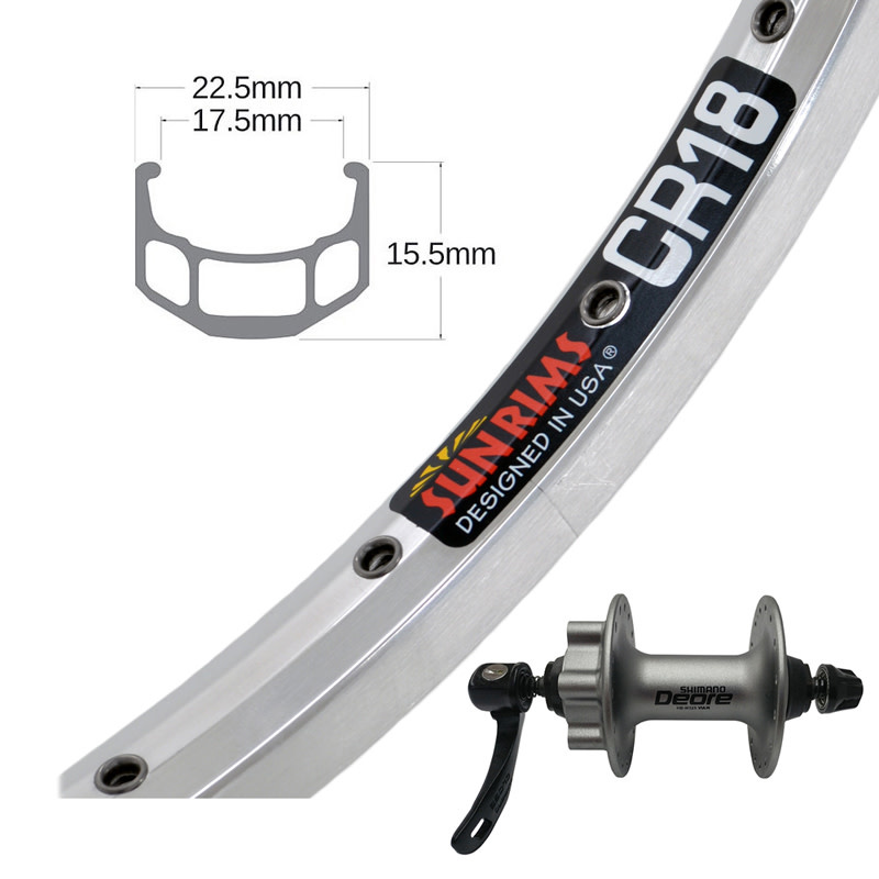 SUN RIMS SUN 26" CR-18 DISC SILVER26" DISC WHEELS - HIGHLANDS BIKES