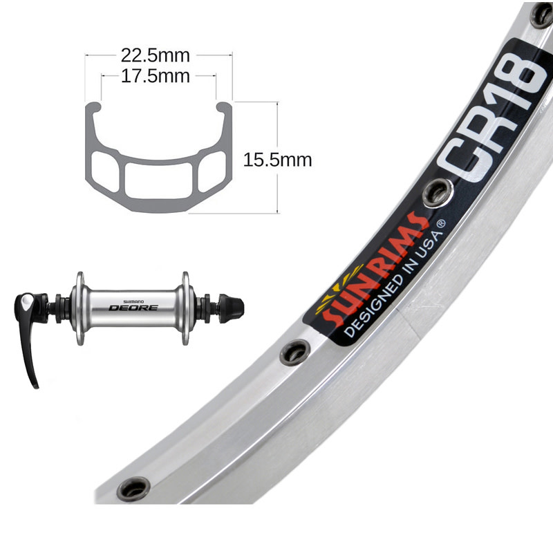 SUN 700C CR-18 SILVER700C HYBRID WHEELS - HIGHLANDS BIKES