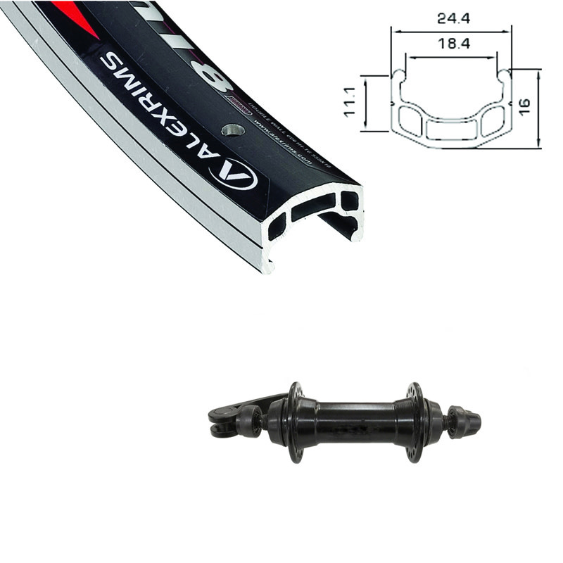 ALEXRIMS ALEXRIMS 700C DM-18 BLACK700C HYBRID WHEELS - HIGHLANDS BIKES