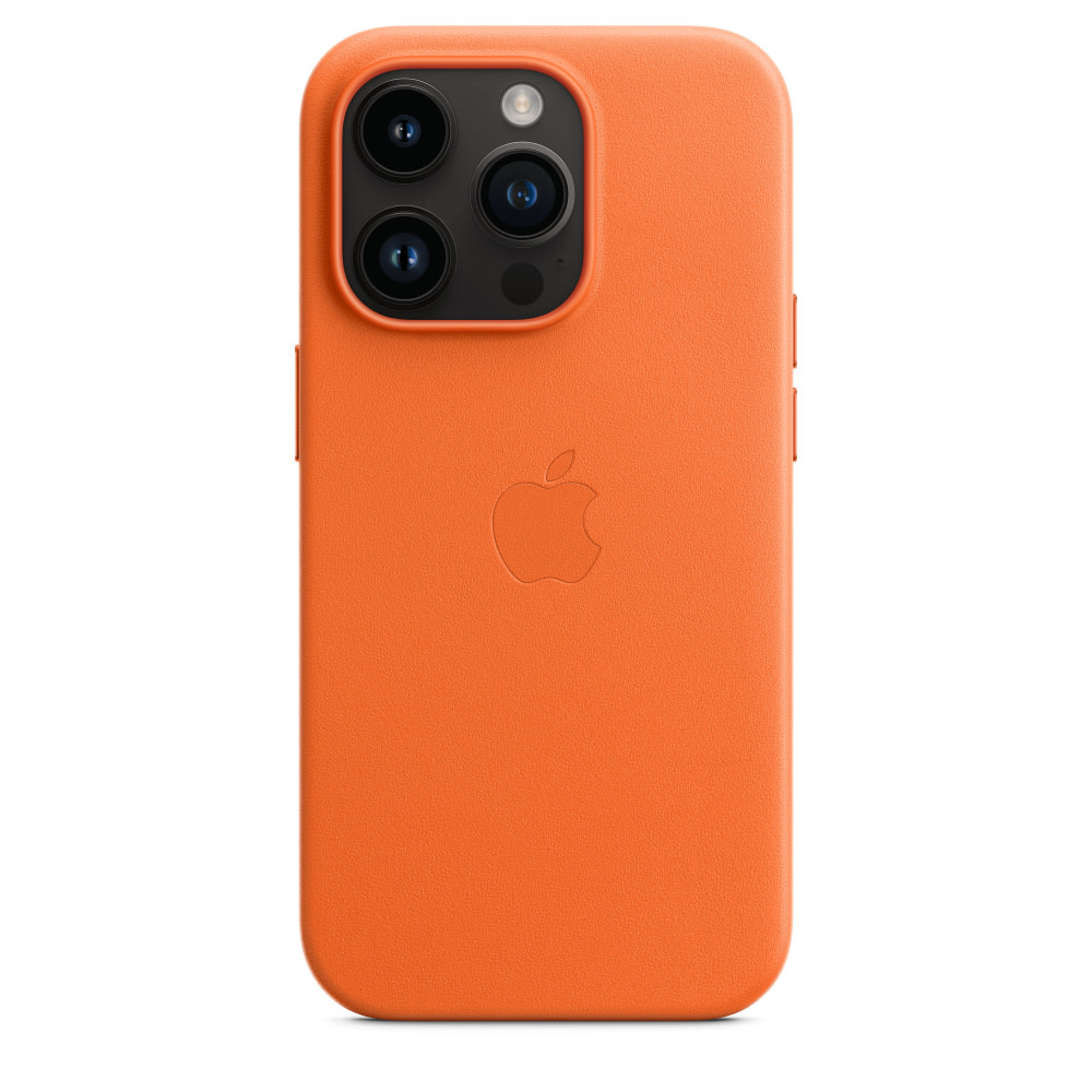 Apple IPhone 14 Pro Leather Case with MagSafe - Orange - Gadget Zone