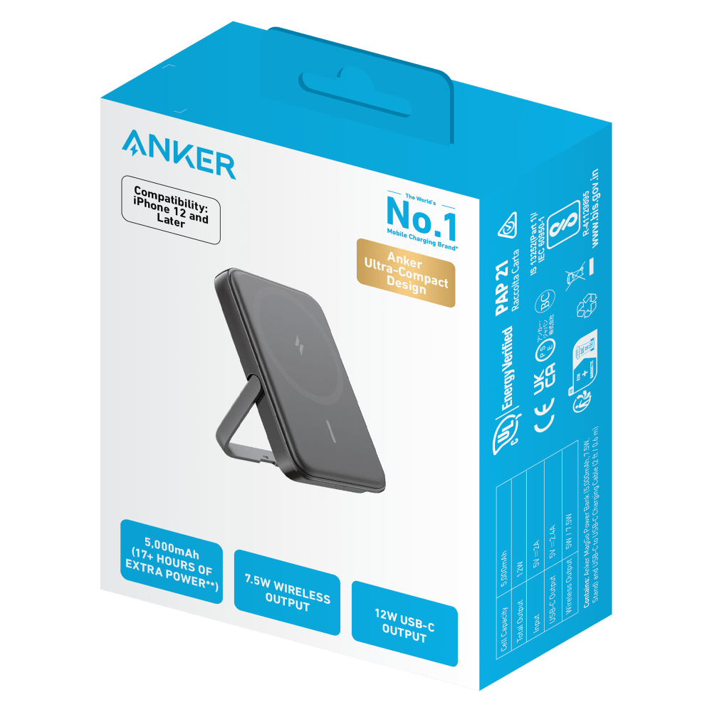 Anker MagGo Battery 5,000 mAh - Black - Gadget Zone