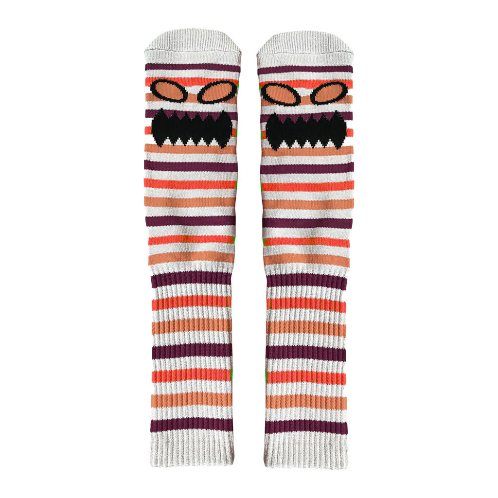Toy Machine Toy Machine Monster Face Mini Stripes Socks Orange - Escapist