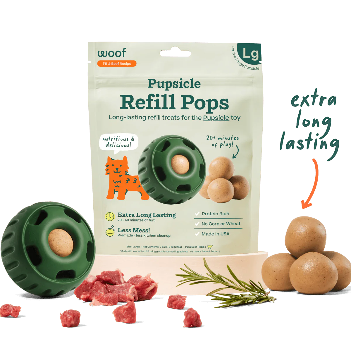 Woof Pupsicle Beef and Peanut Butter Refill Pops - Skilos, A Family Pet ...
