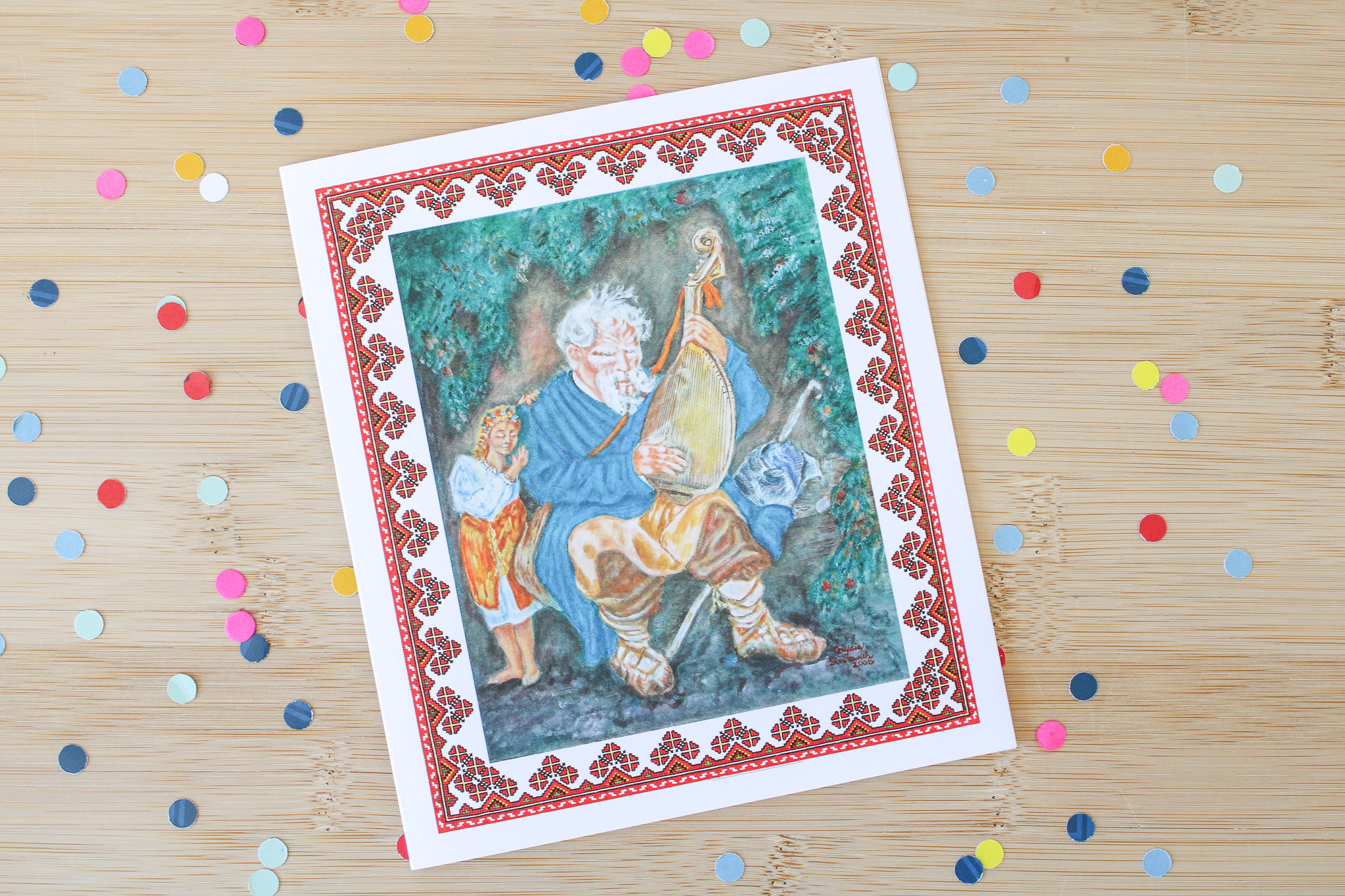 ''Kobzar with Girl'' Card - Oseredok Boutique