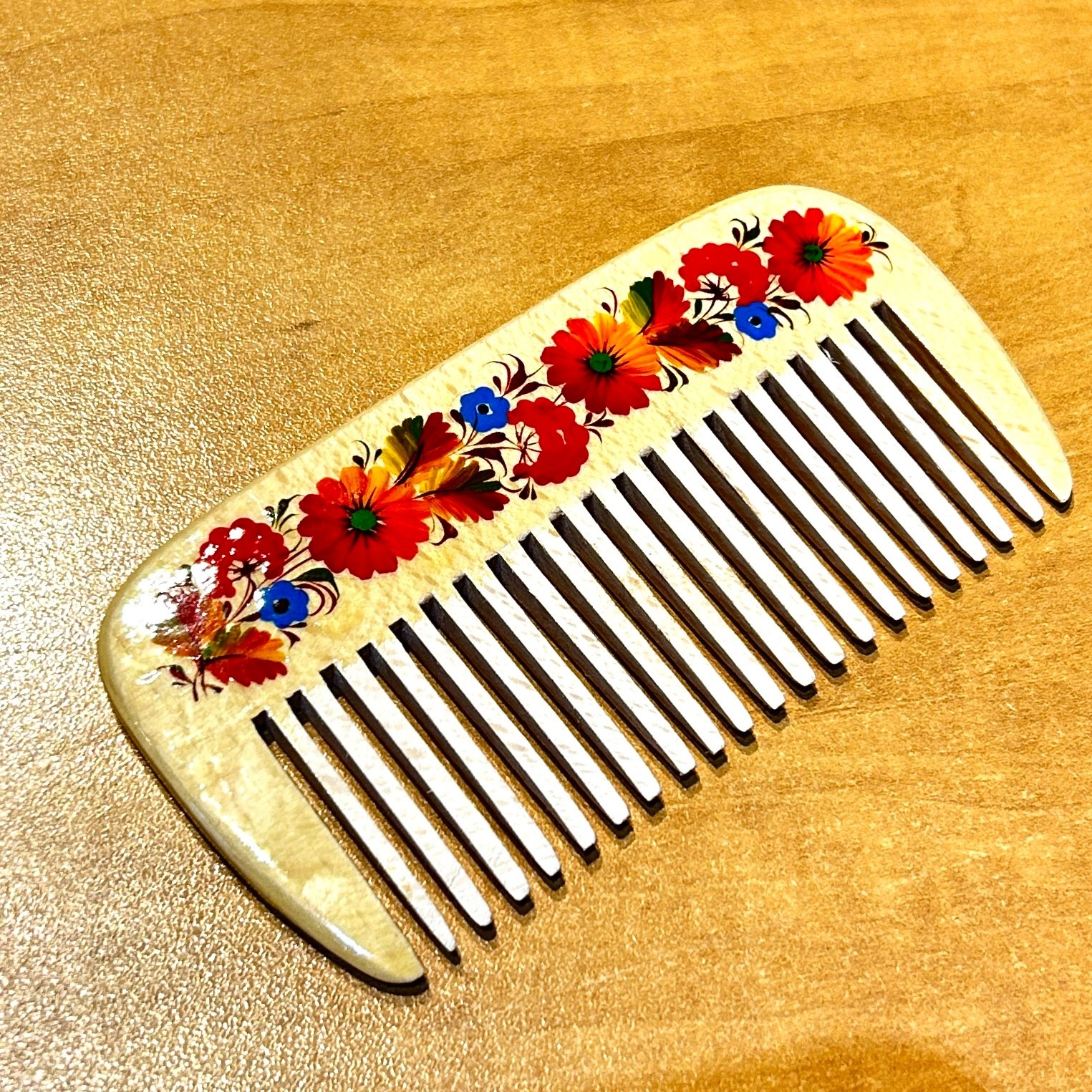 HOME - Petrykivka Style Wooden Comb 4.5x2" - Oseredok Boutique