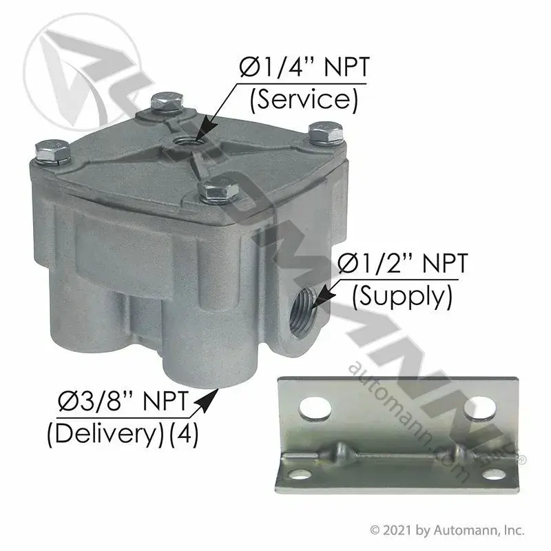 R12 Type Relay Valve - P/N 065104 - OTR Truck Parts LLC