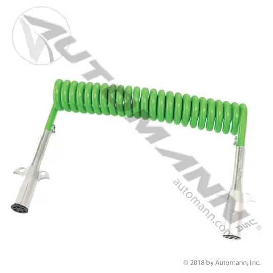 15' - Automann - 7 Way Ultra Heavy Duty ABS Cable - Green - Spring ...