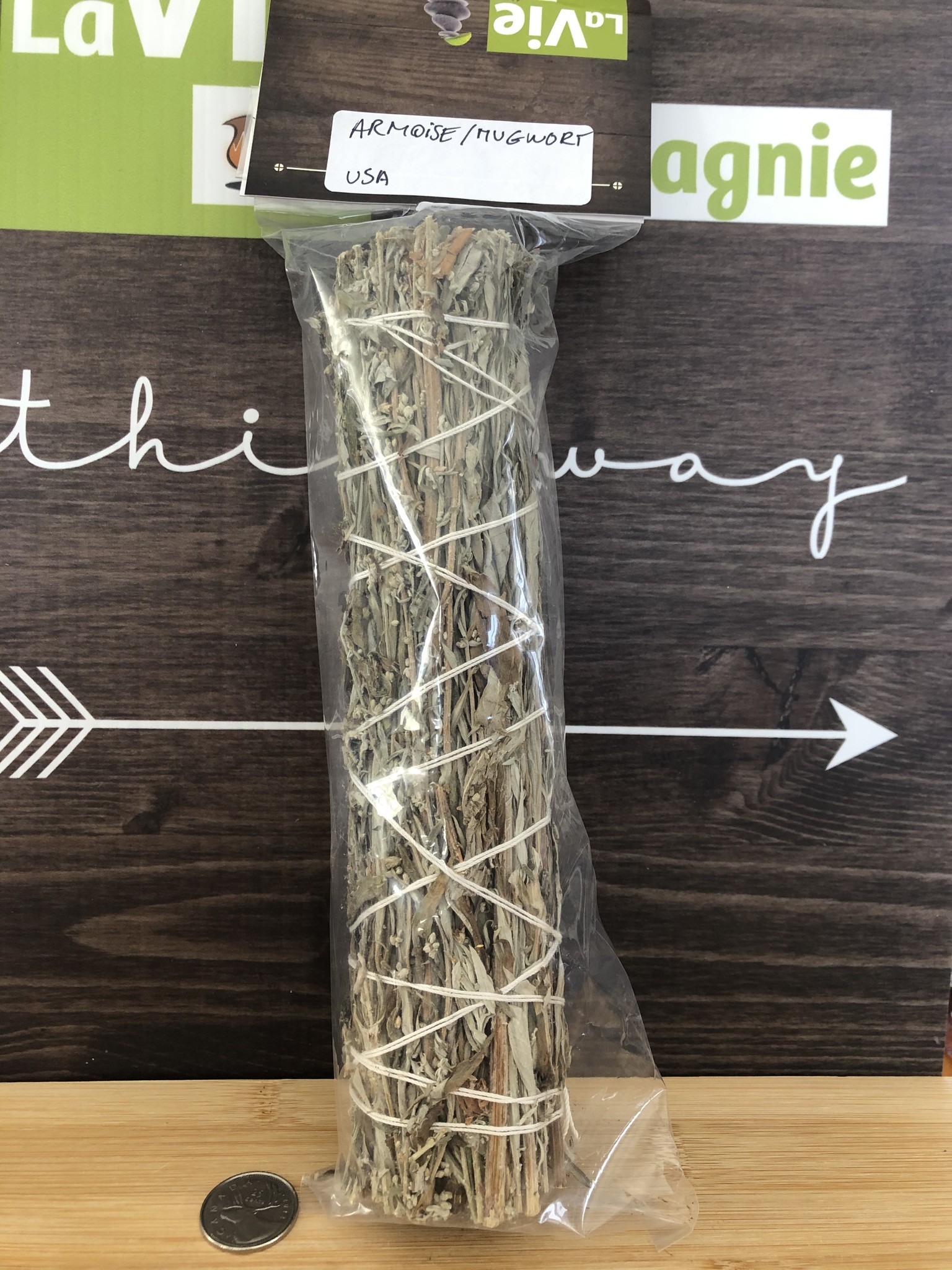 mugwort smudge stick- large 8″-9"- black sage - La Vie et Compagnie