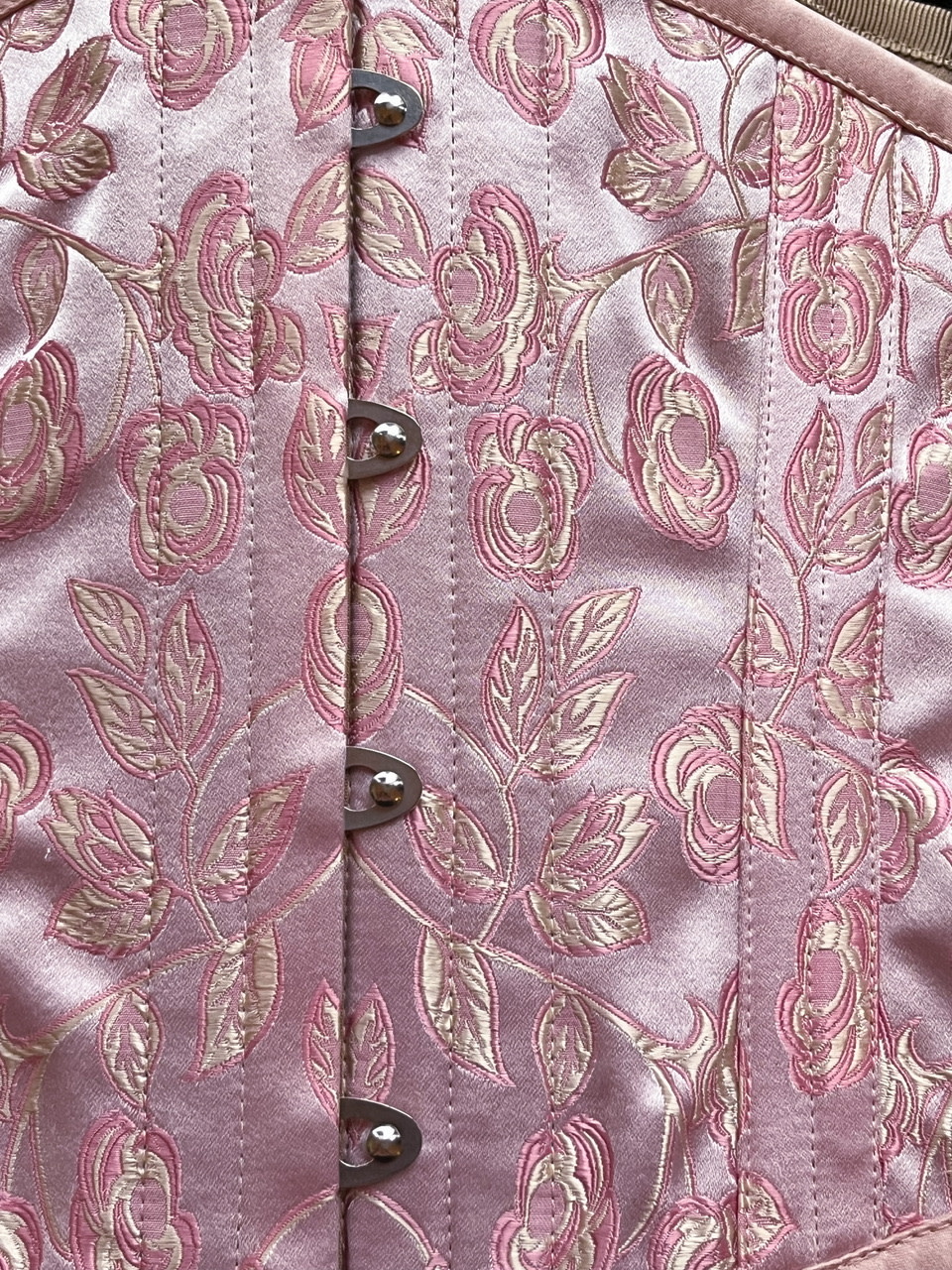 Limited Edition Pink Roses Brocade Waspie 24 Dark Garden Unique