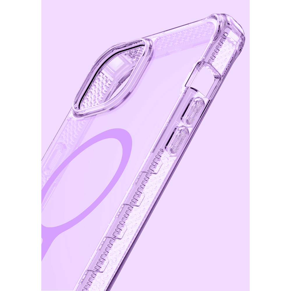 Itskins Supreme Clear Case for iPhone 15 - Little Purple/Light Purple Print