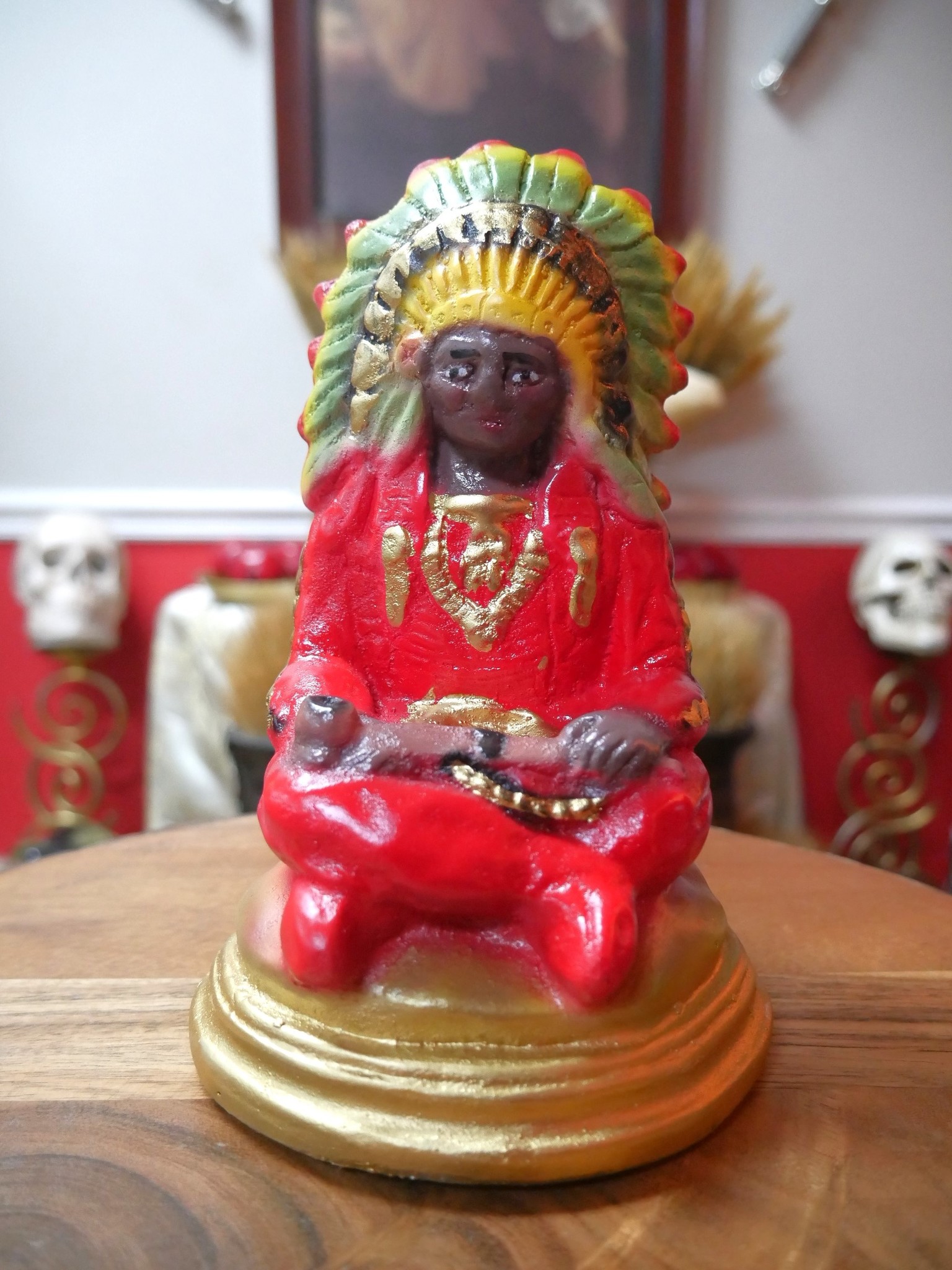 Native American Indian Chief 8" Statue - Botanica Persephone’s Pearl