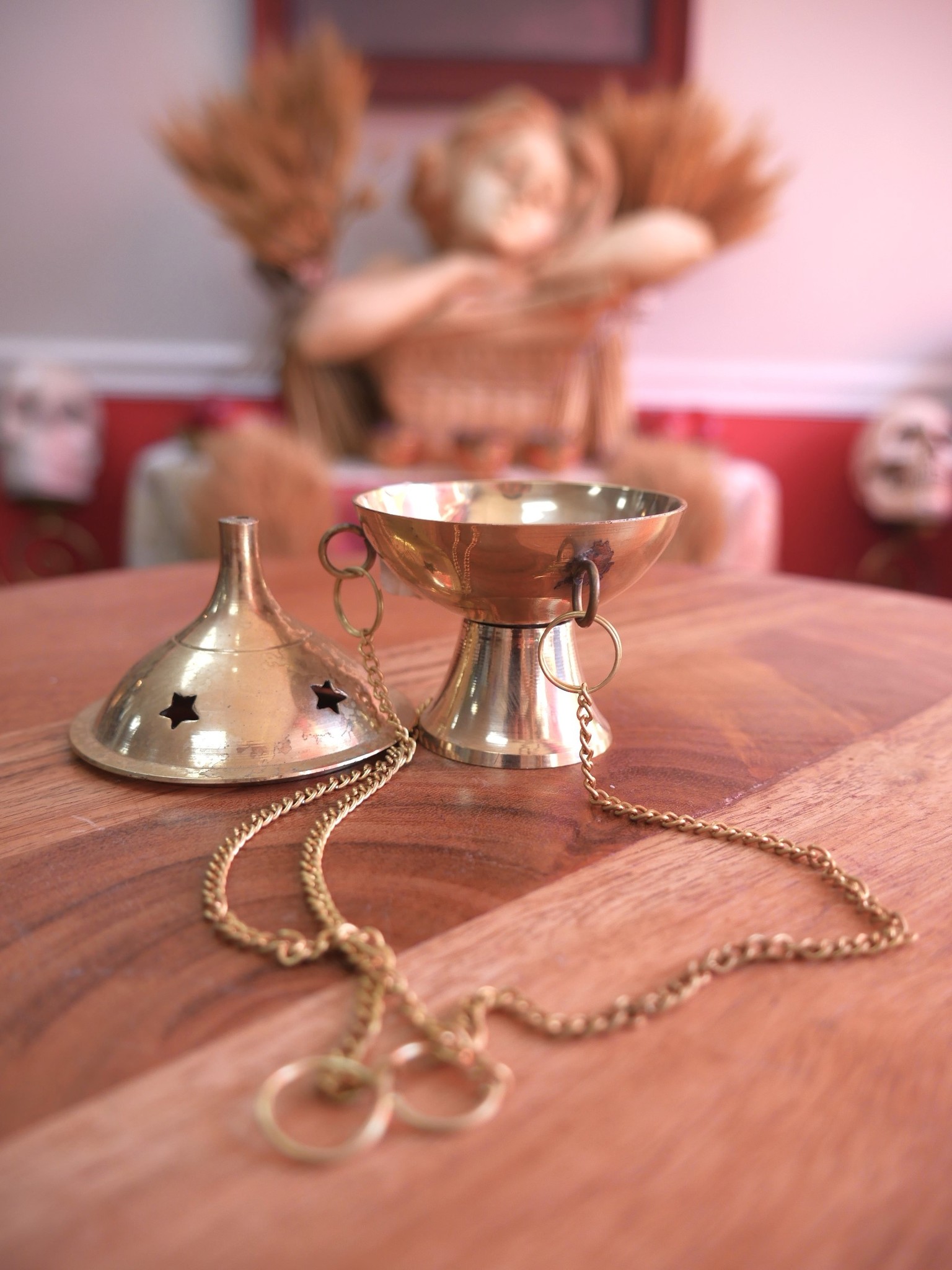 Brass Hanging Censer Burner - Botanica Persephone’s Pearl