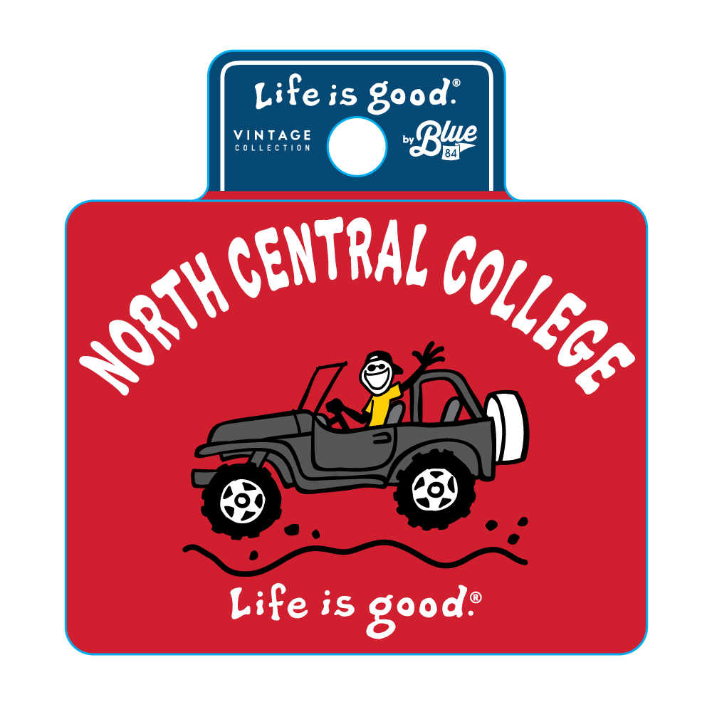 Life is Good 4 Wheelin Jeep Sticker - North Central College Campus Store