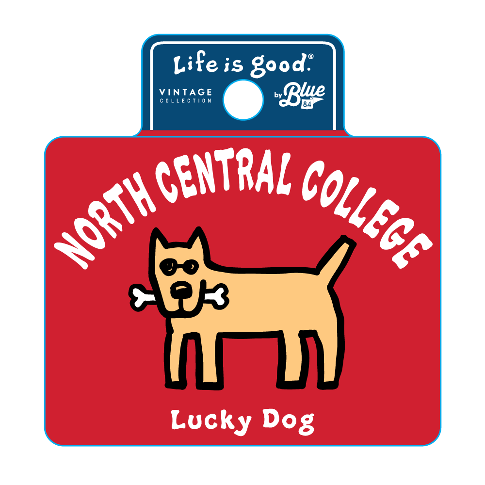 Life is Good Lucky Dog sticker - North Central College Campus Store