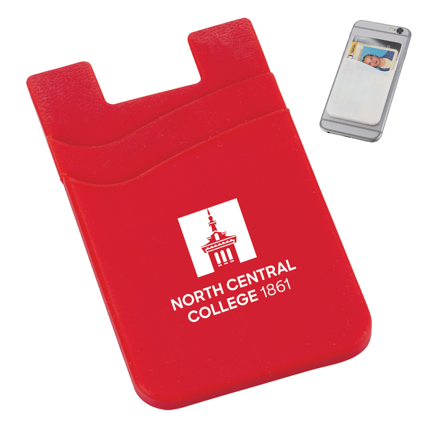 NCC Dual Pocket Slim Silicone Phone Wallet Red - North Central College ...