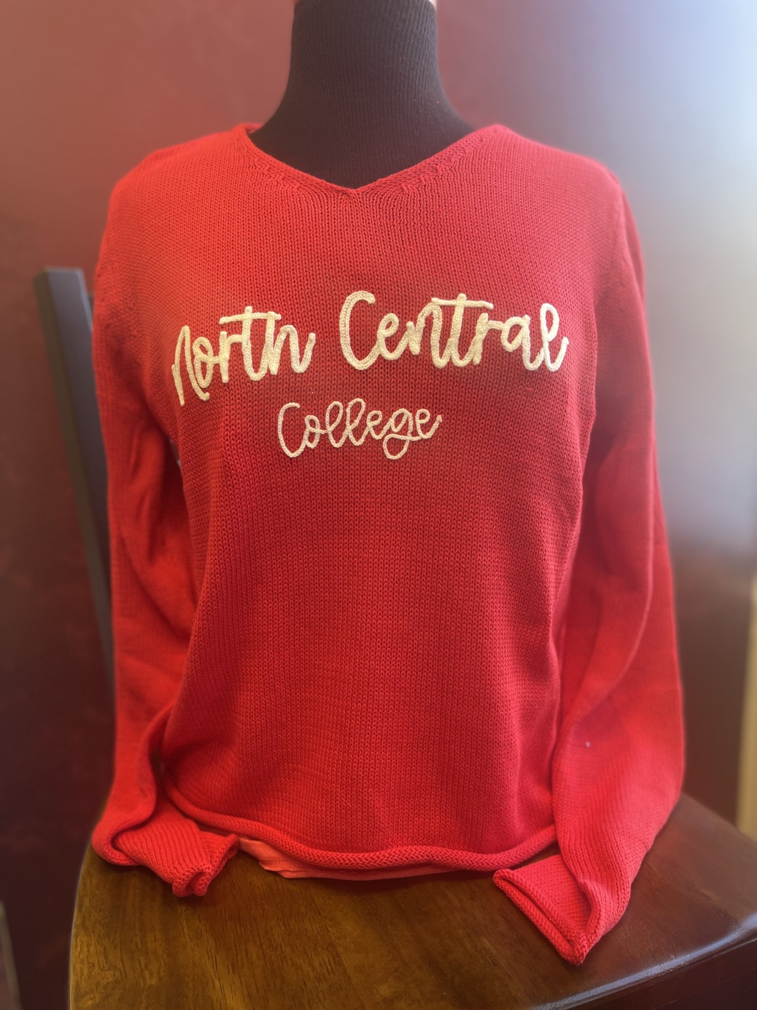 NCC Women's V-neck Sweater - North Central College Campus Store