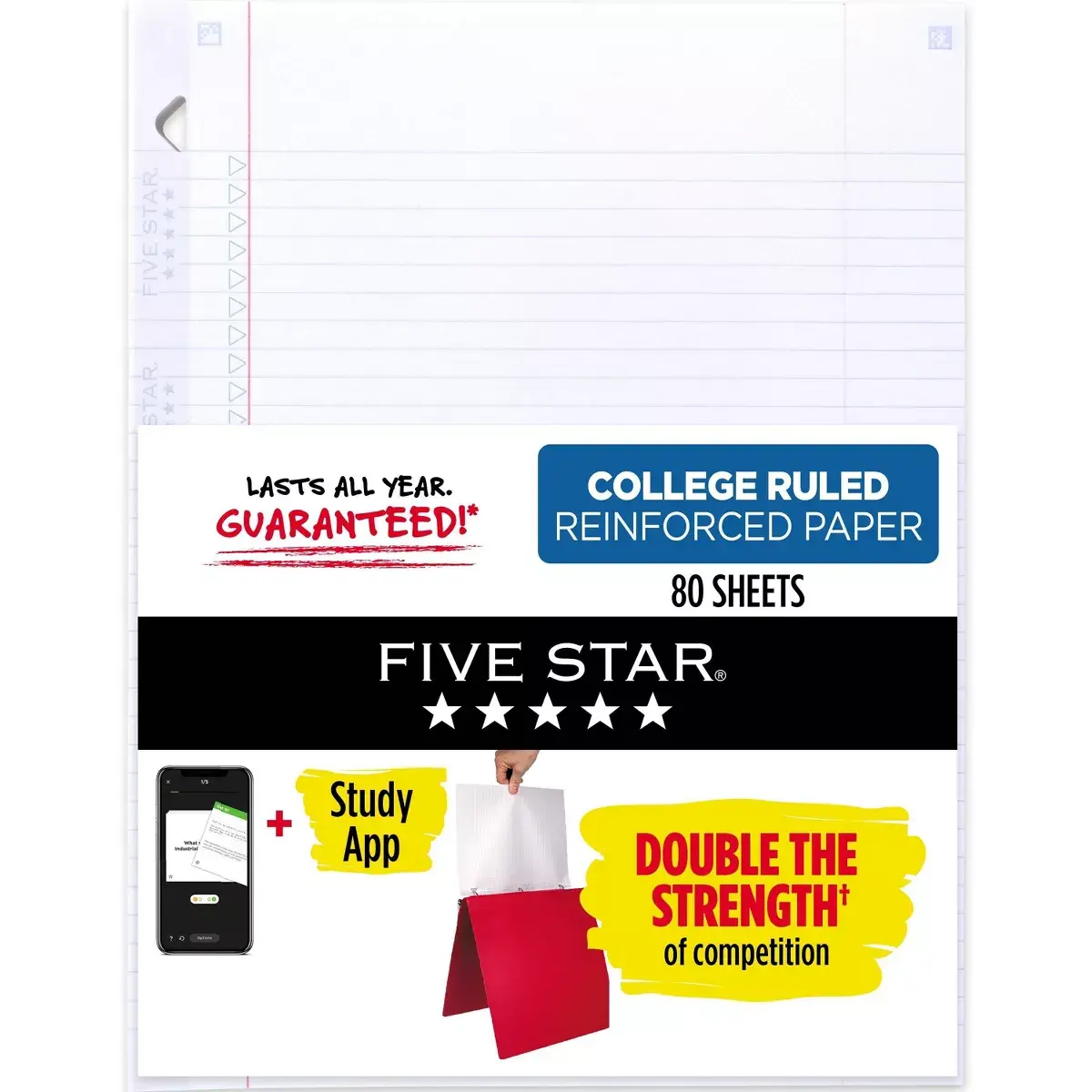 Five Star Reinforced Filler Paper / 80 Sheets - North Central College ...