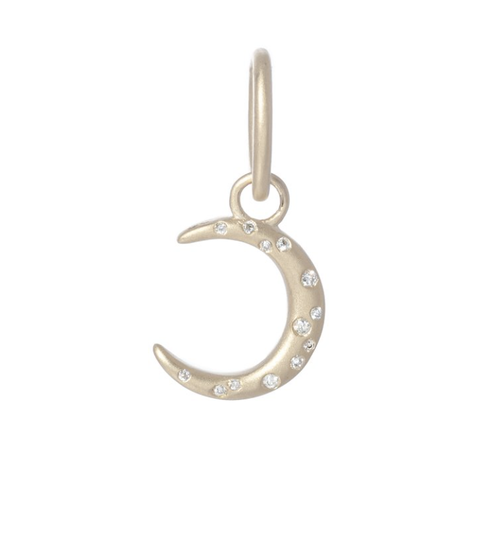 Small Crescent Moon with Diamonds - Jill Alberts Jewelry