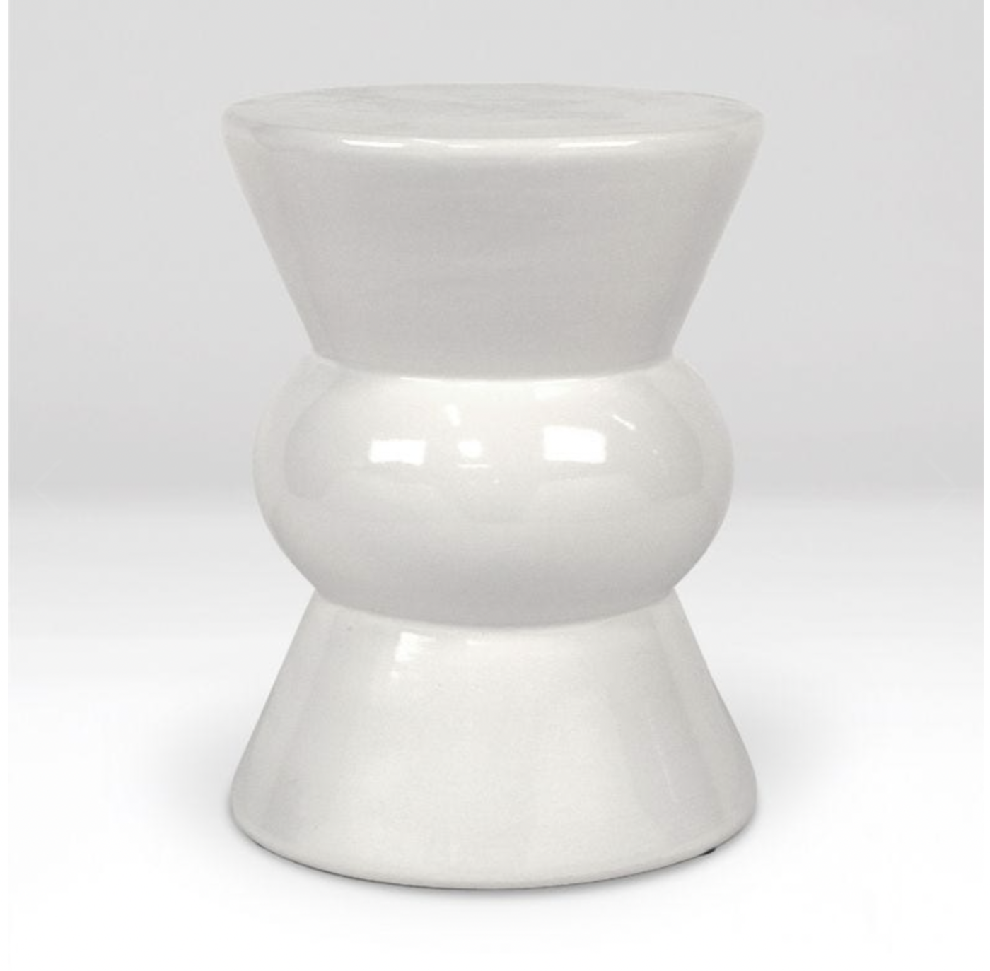 White Ceramic Stool - Saltwater House