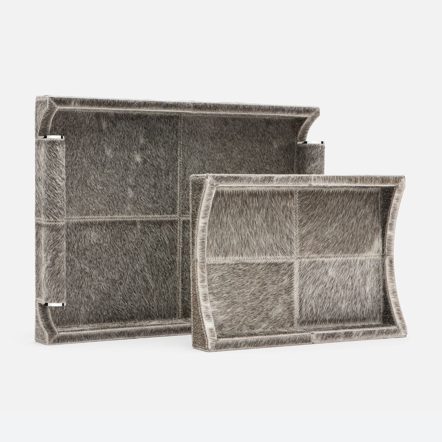 Nate Natural Gray Hair-On-Hide Tray Set - Saltwater House