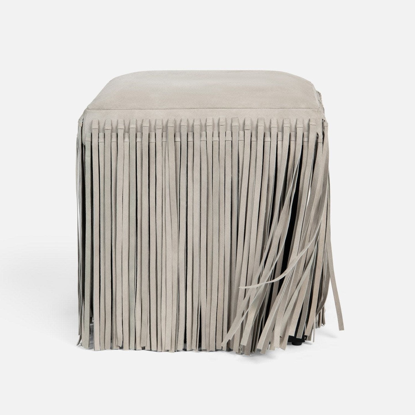 Fringe Suede Stool - Saltwater House