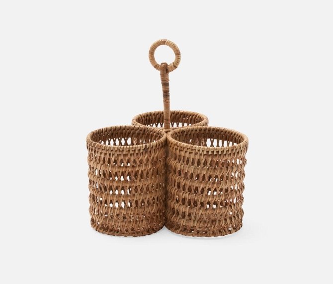 Natural Rattan Wine Caddy - Saltwater House