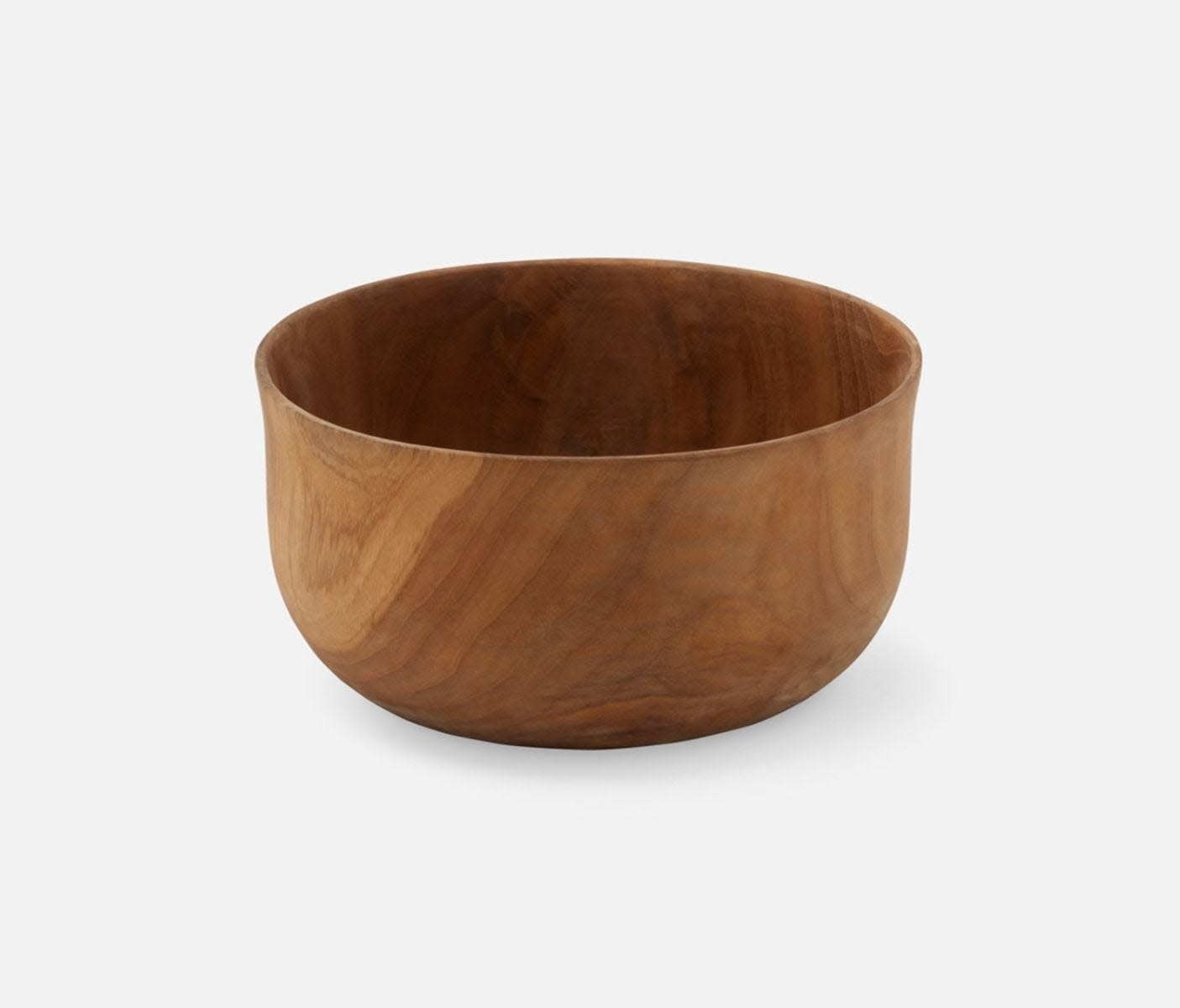 Large Natural Teak Round Serving Bowl - Saltwater House