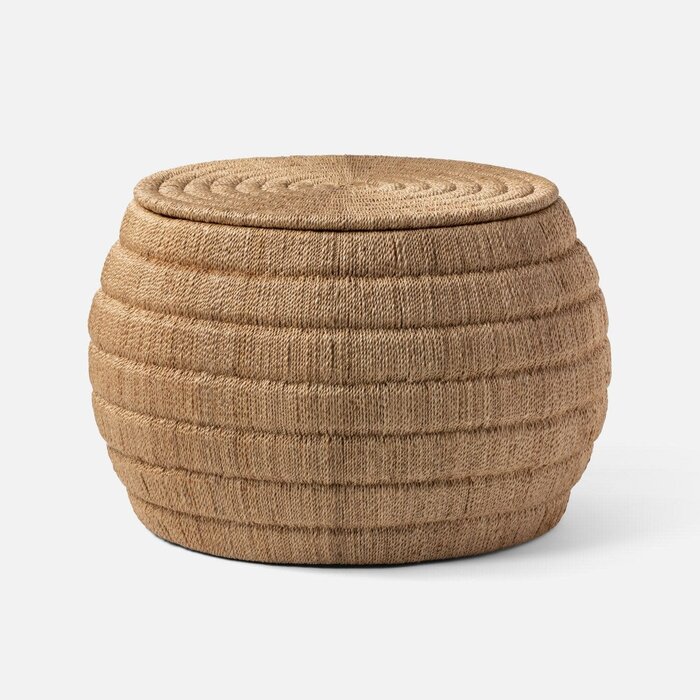 Abaca Woven Coffee Table 28"D x 19"H - Saltwater House