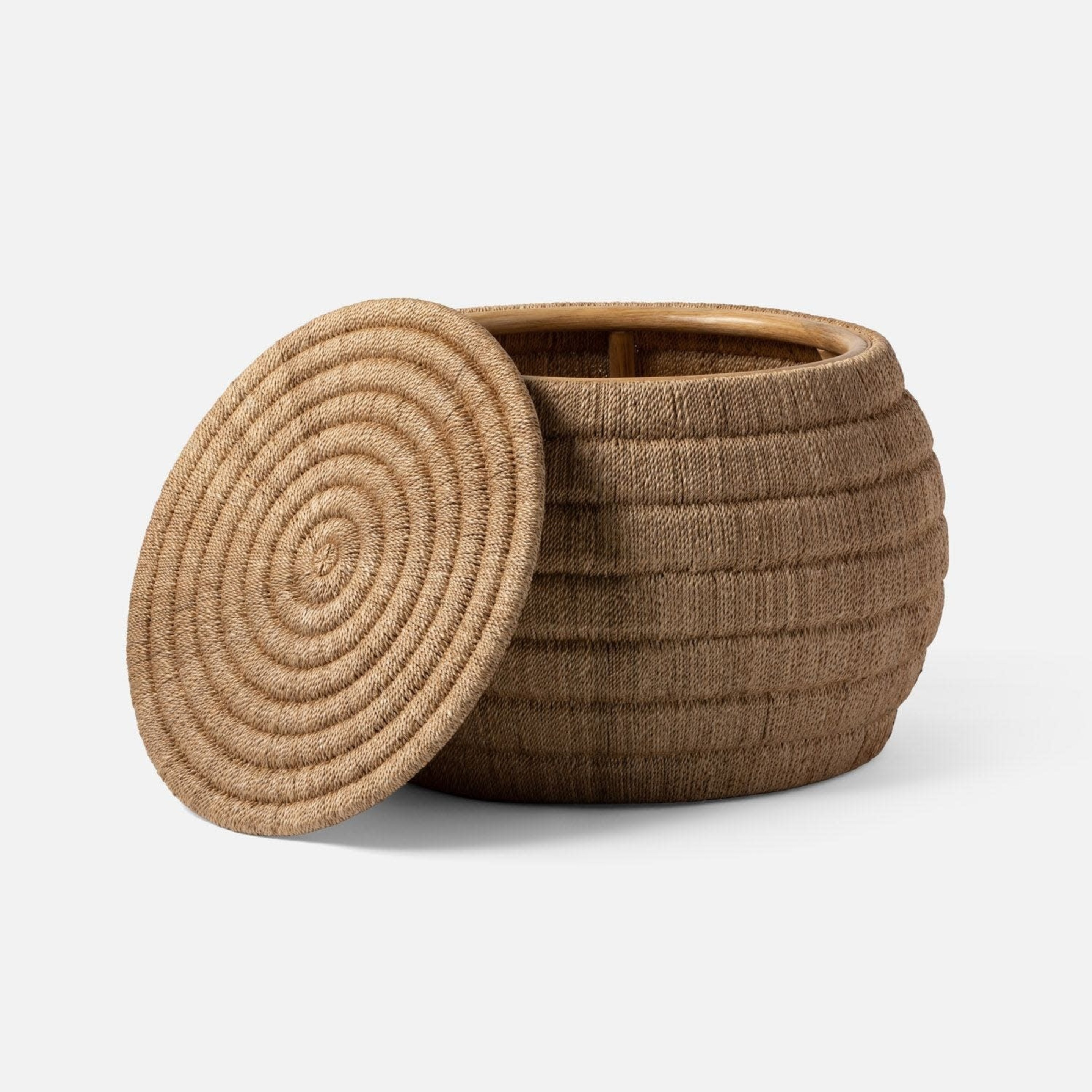 Abaca Woven Coffee Table 28"D x 19"H - Saltwater House